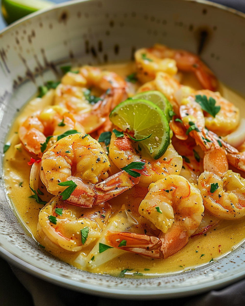 Recette facile de Crevettes au Lait de Coco