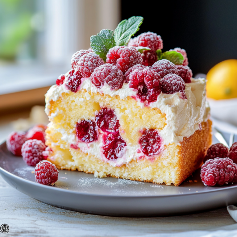 Cake au Mascarpone, Framboises et Citron