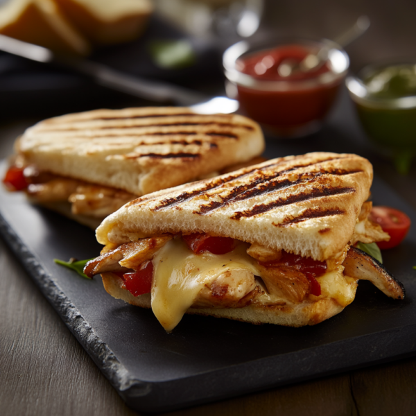 Délicieux Panini au Poulet, Fromage et Poivrons : Recette Facile