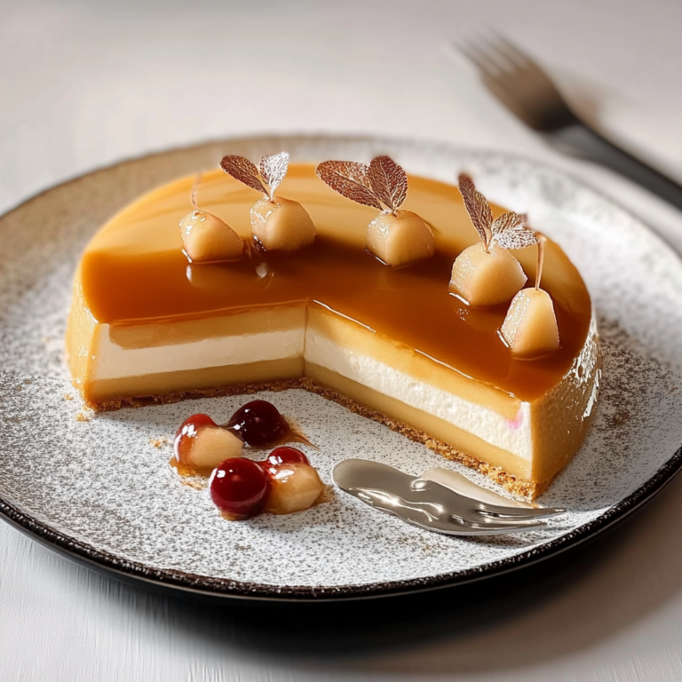 Entremet aux poires et caramel fondant : un délice crémeux